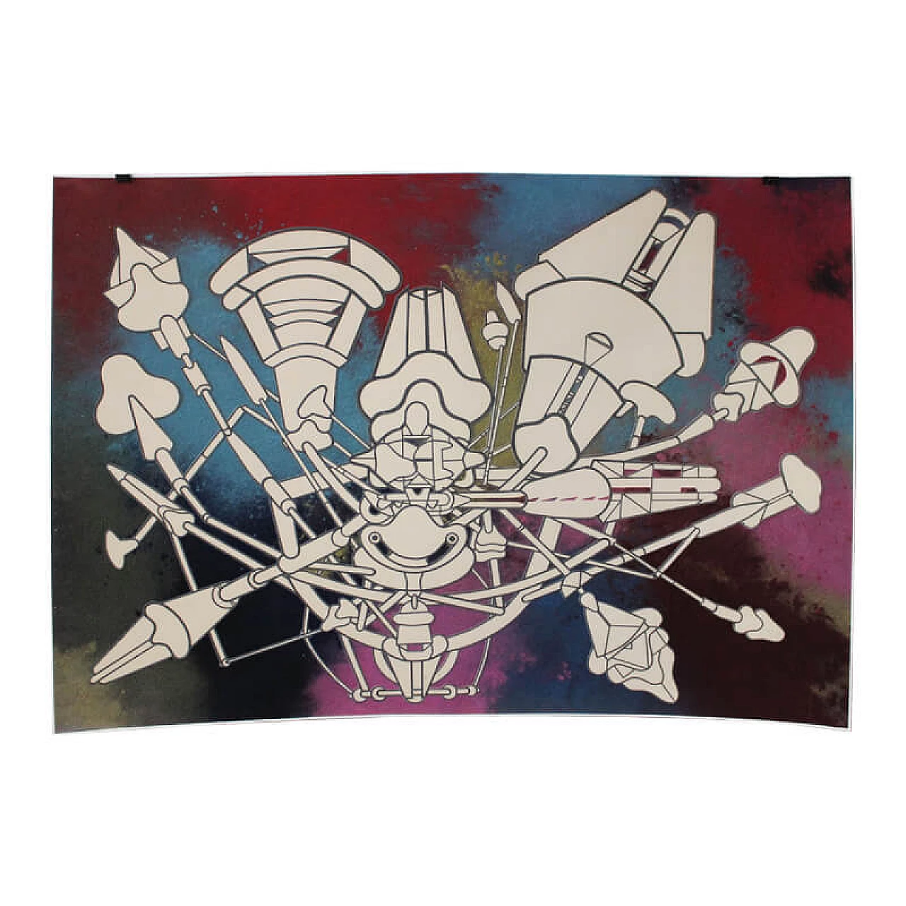 Lithograph by Renato Volpini, Useless Machine, '70s | intOndo