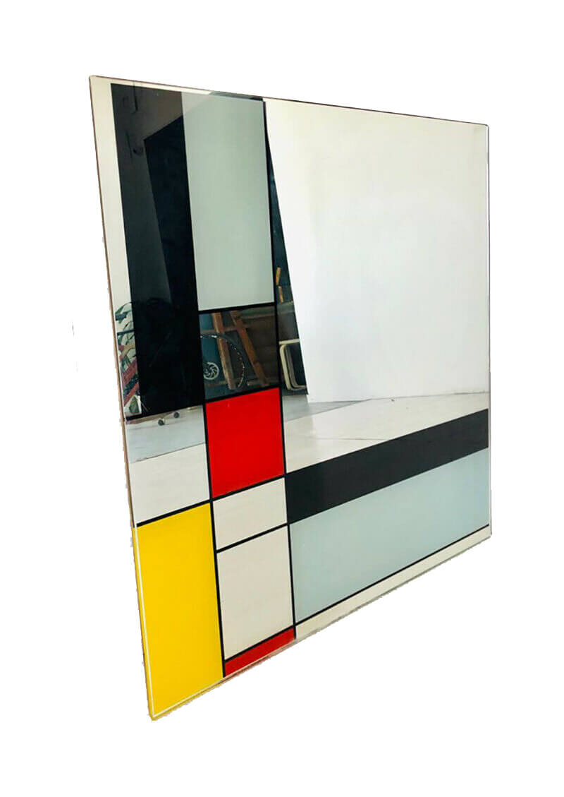 Mondrian square mirror, 80s | intOndo