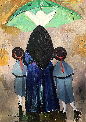 Rodolfo Marma "Monachine" painting , Florence 1969 | intOndo