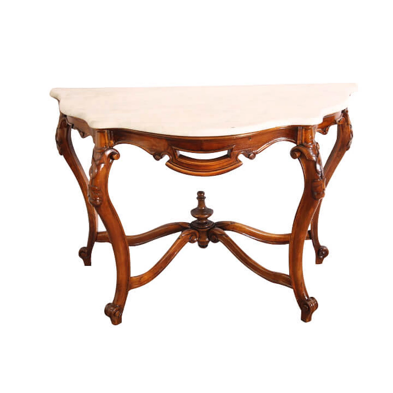 Walnut style Louis Philippe console table, 1850 | intOndo