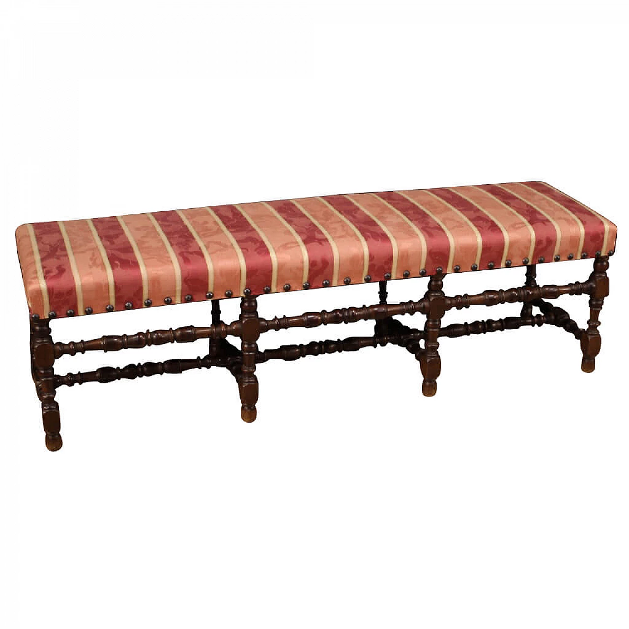 Beech bench with striped fabric | intOndo