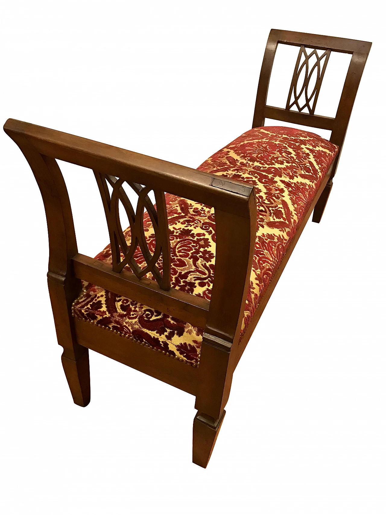 Louis XVI Piedmontese bench in walnut, original 18th century | intOndo