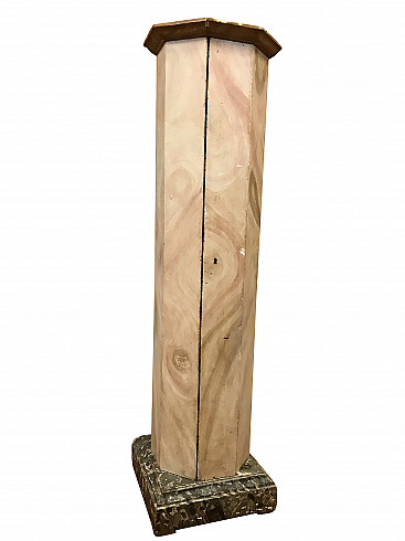 Octagonal Column with compartments in painted lacquered faux marble ...