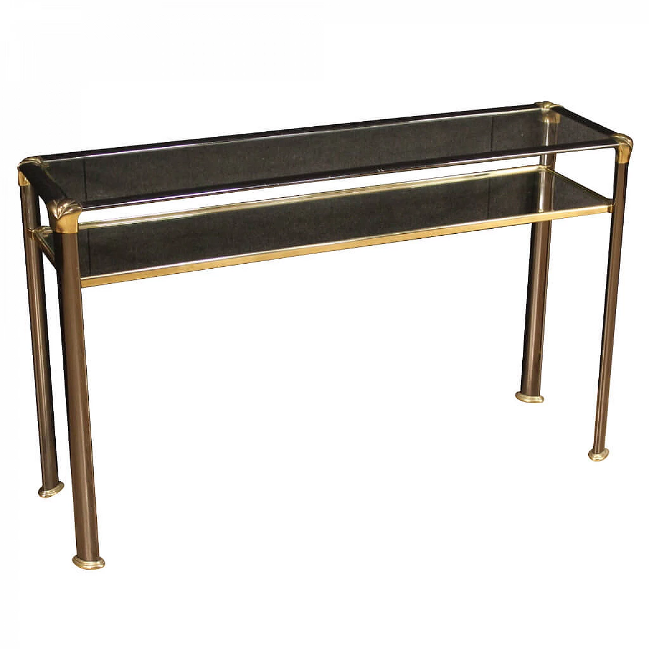 Glass and metal console table, 70s | intOndo