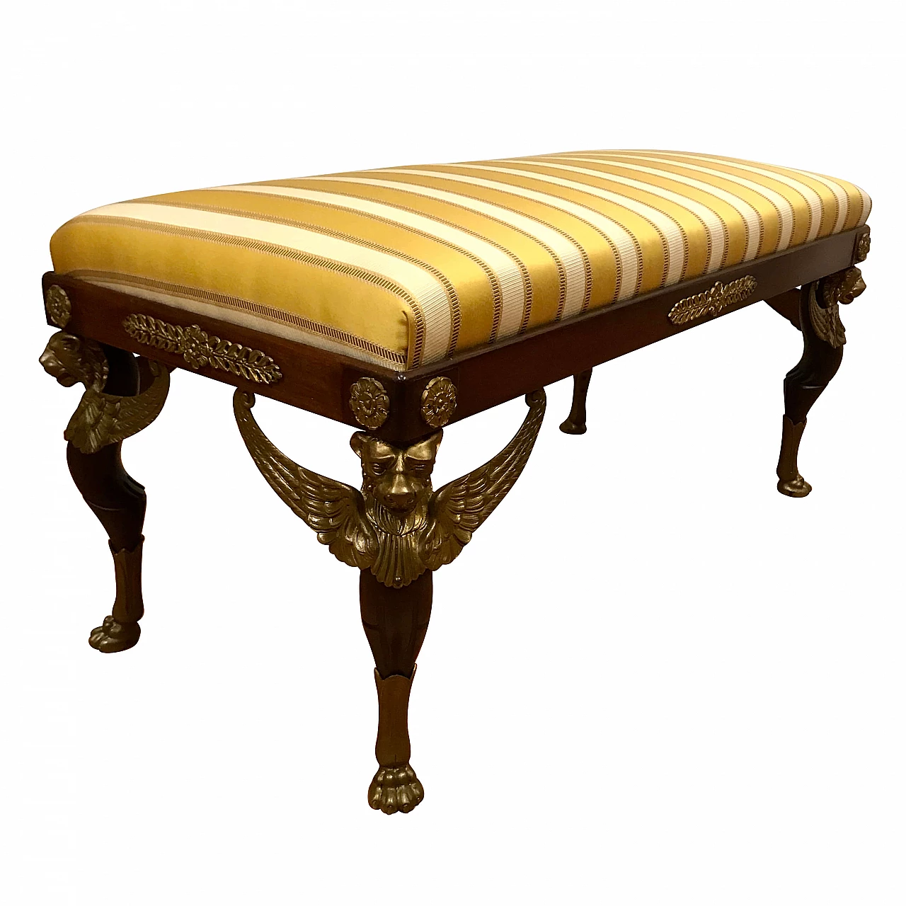 Empire bench in mahogany and bronze, mid 19th century | intOndo