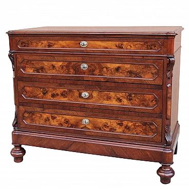 Louis Philippe chest of drawers in solid walnut, 19th century | intOndo