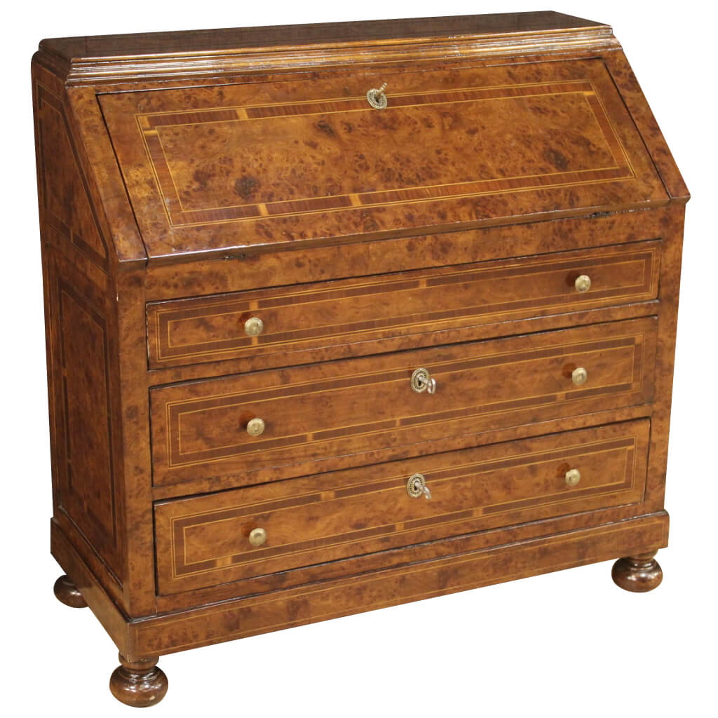 Flap cabinet with inlaid wooden drawers | intOndo