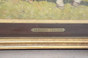 Oil painting on wood by Alberto Cecconi, 1940s | intOndo