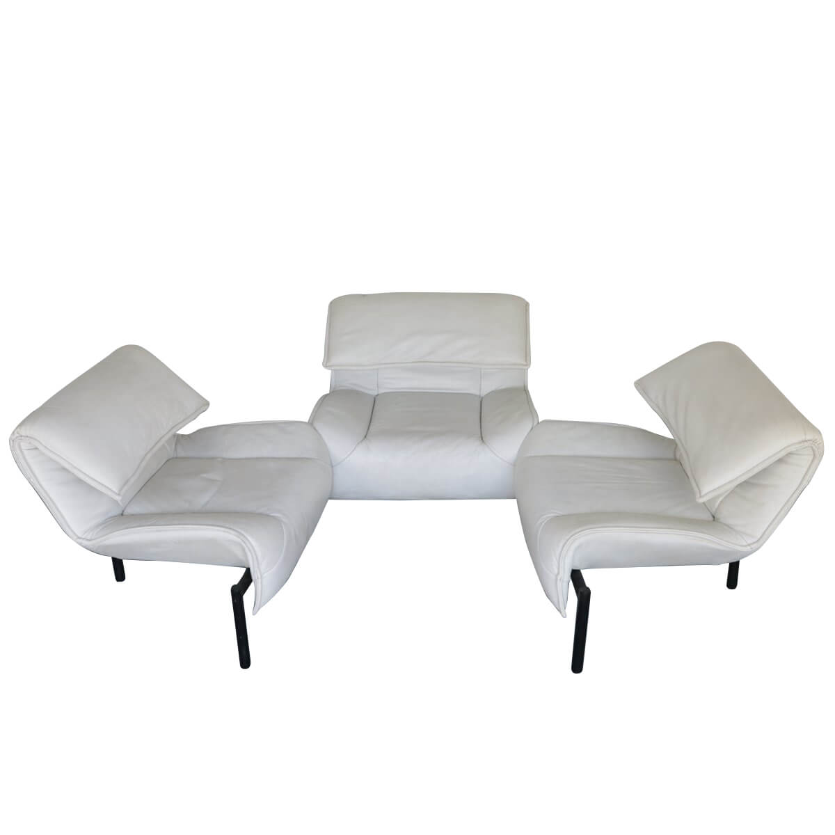 Veranda sofa in leather and lacquered wood by Vico Magistretti for ...