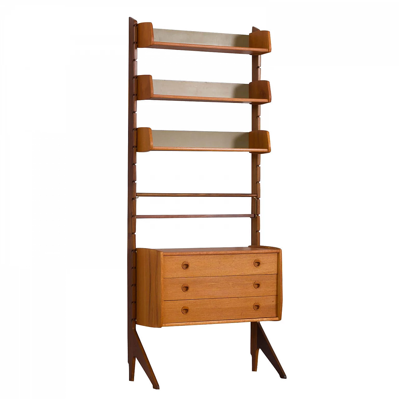 Ergo wall unit with 3 shelves and drawers in teak by John Texmon and ...