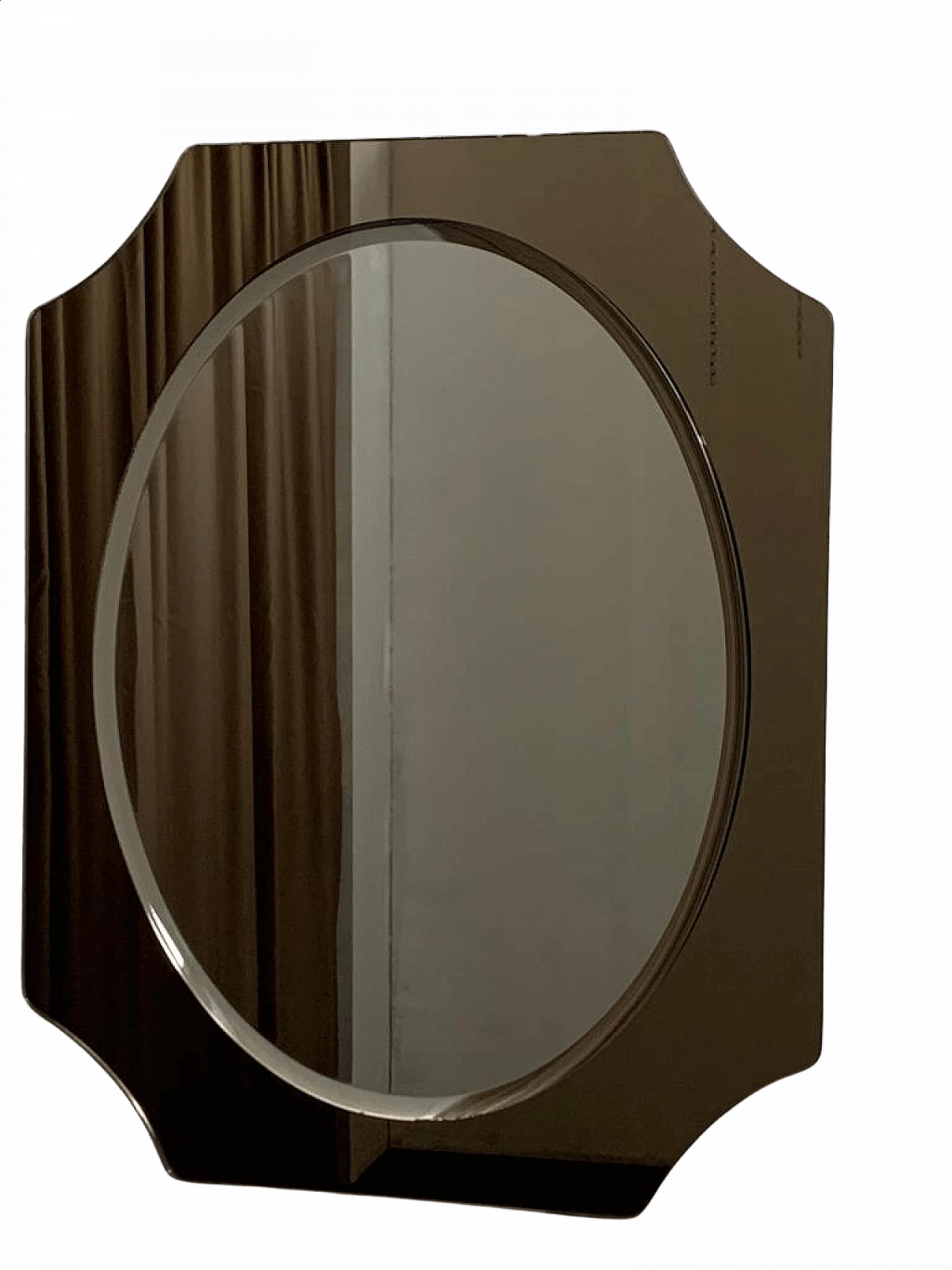 Burnished glass mirror by Antonio Lupi for Cristal Luxor, 1970s | intOndo