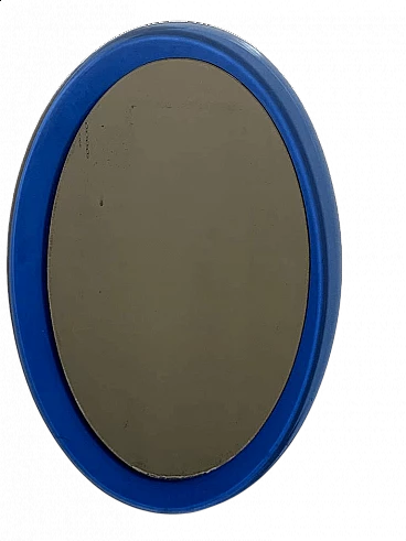 Oval mirror with blue glass frame, 1960s | intOndo