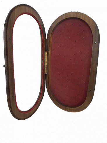 Oval wooden display case, 80s | Barnebys