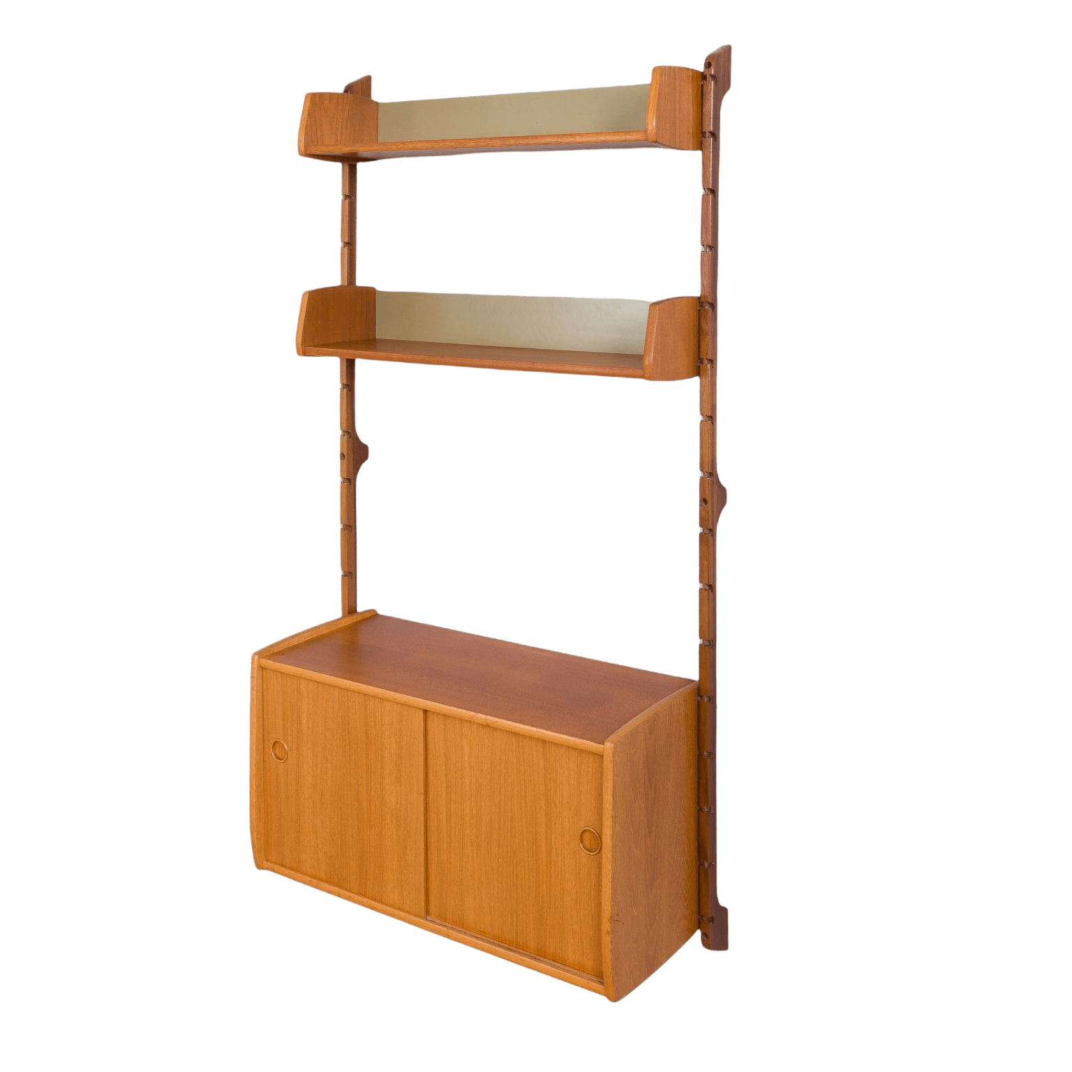 Ergo entry wall unit with sliding doors in light teak, 60s | intOndo