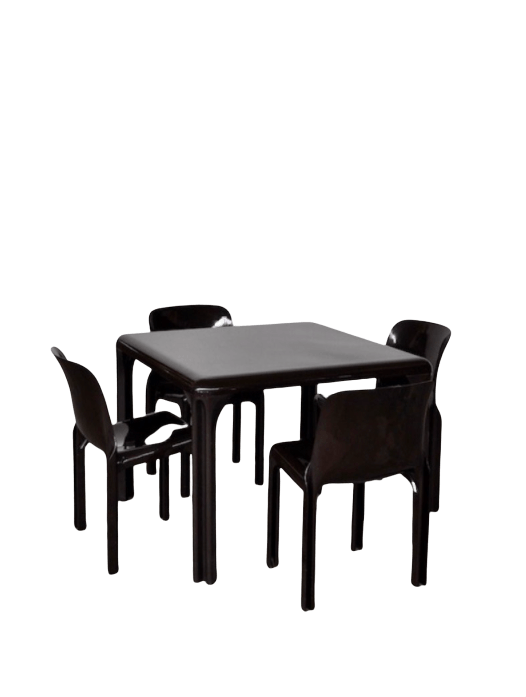 Selene dining table and 4 chairs by Vico Magistretti for Artemide ...