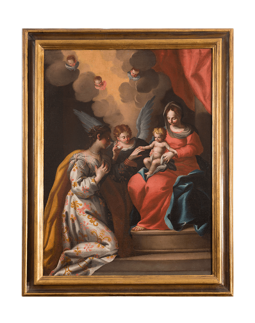 The Mystic Marriage of Saint Catherine, Neapolitan oil painting, 18th ...