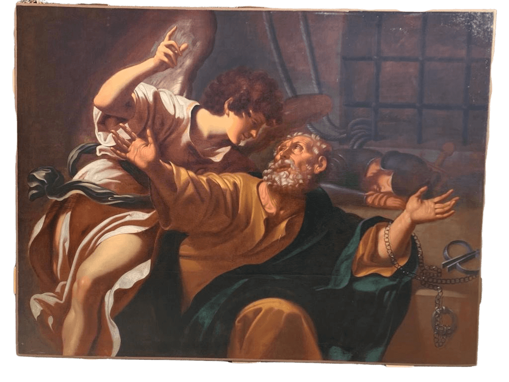 Painting of Saint Peter freed by the angel after Lionello Spada, 17th ...