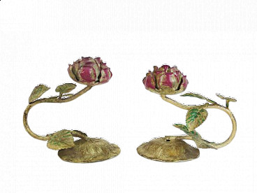 Coppia di rose in ferro battuto, anni '60 | intOndo