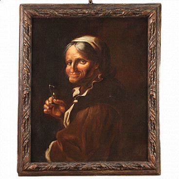 Oil on canvas depicting portrait of a grotesque character, 17th century ...