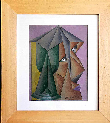 Pencil on cardboard Gigante Viola by Erto Zampoli, 1960s | intOndo