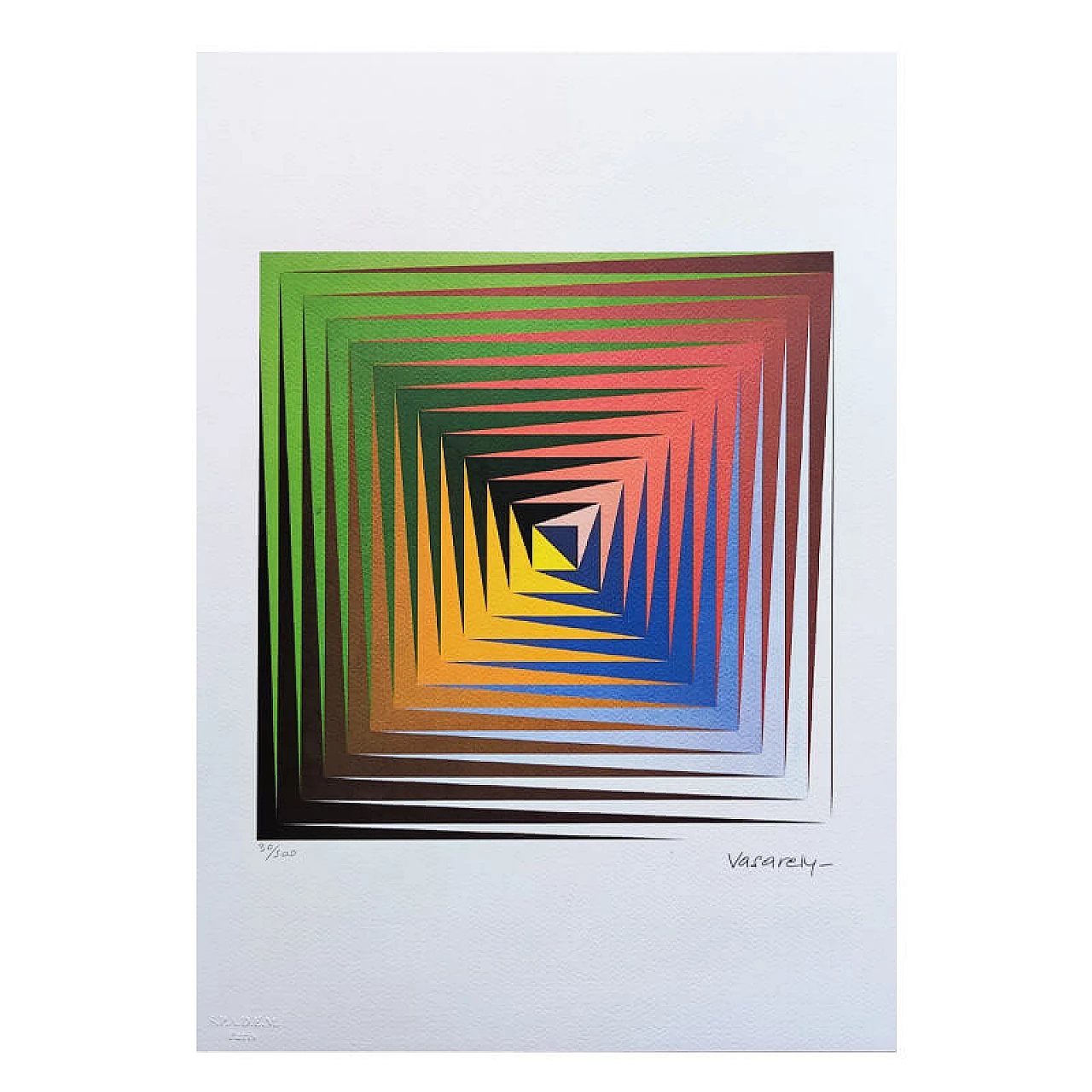 Original Vonal Prim lithograph by Victor Vasarely, 1970s | intOndo