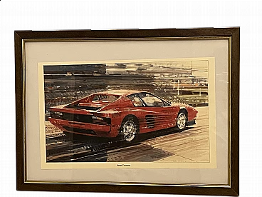 Ferrari Testarossa lithograph by Dexter Brown, 1991 | intOndo