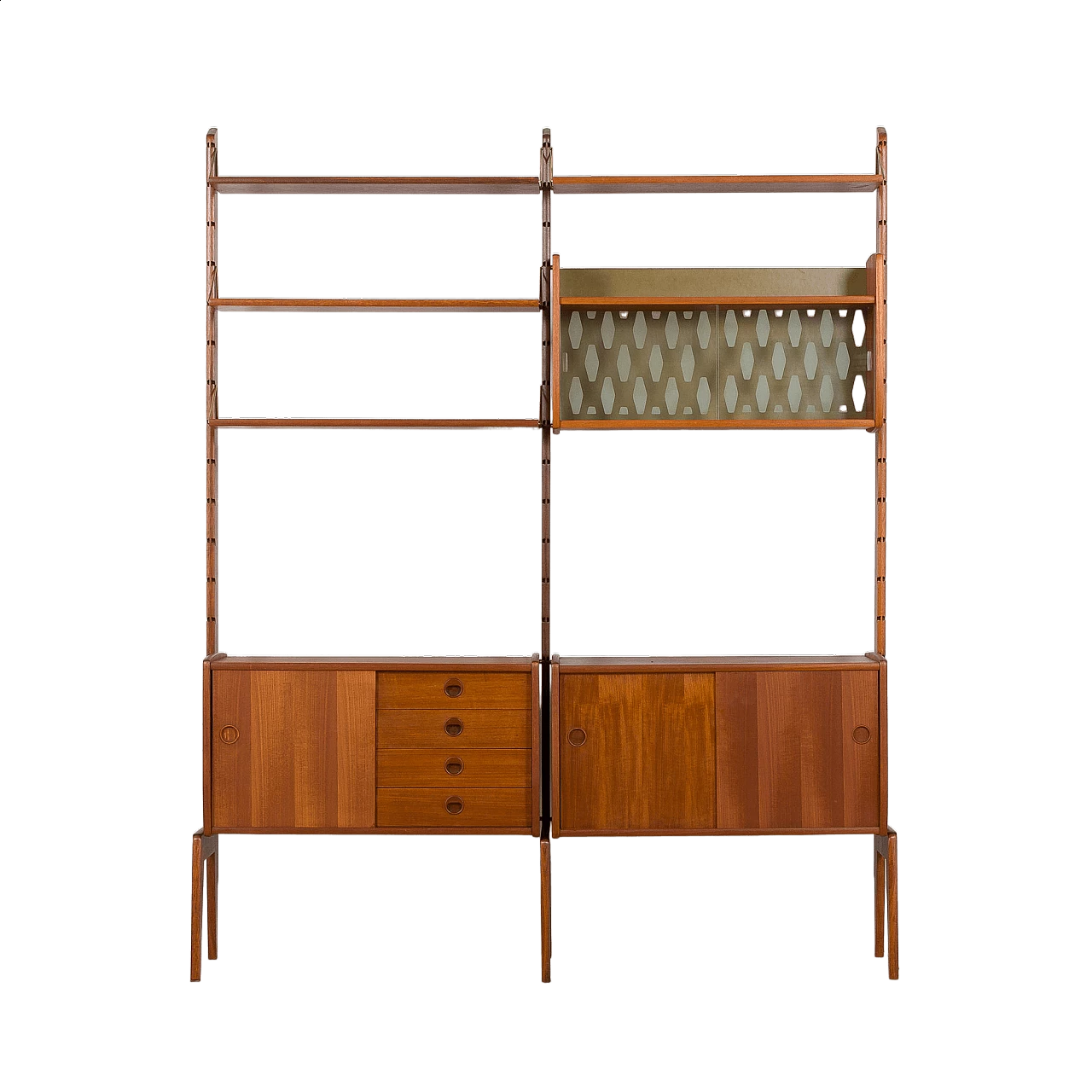 Scandinavian Ergo two-bay wall unit with modular shelves by John Texmon ...