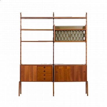 Scandinavian Ergo two-bay wall unit with modular shelves by John Texmon ...