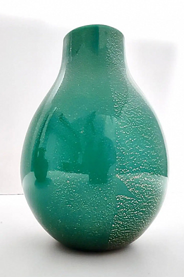 Green algae glass vase with gold leaf by Tomaso Buzzi for Venini, 1930s ...