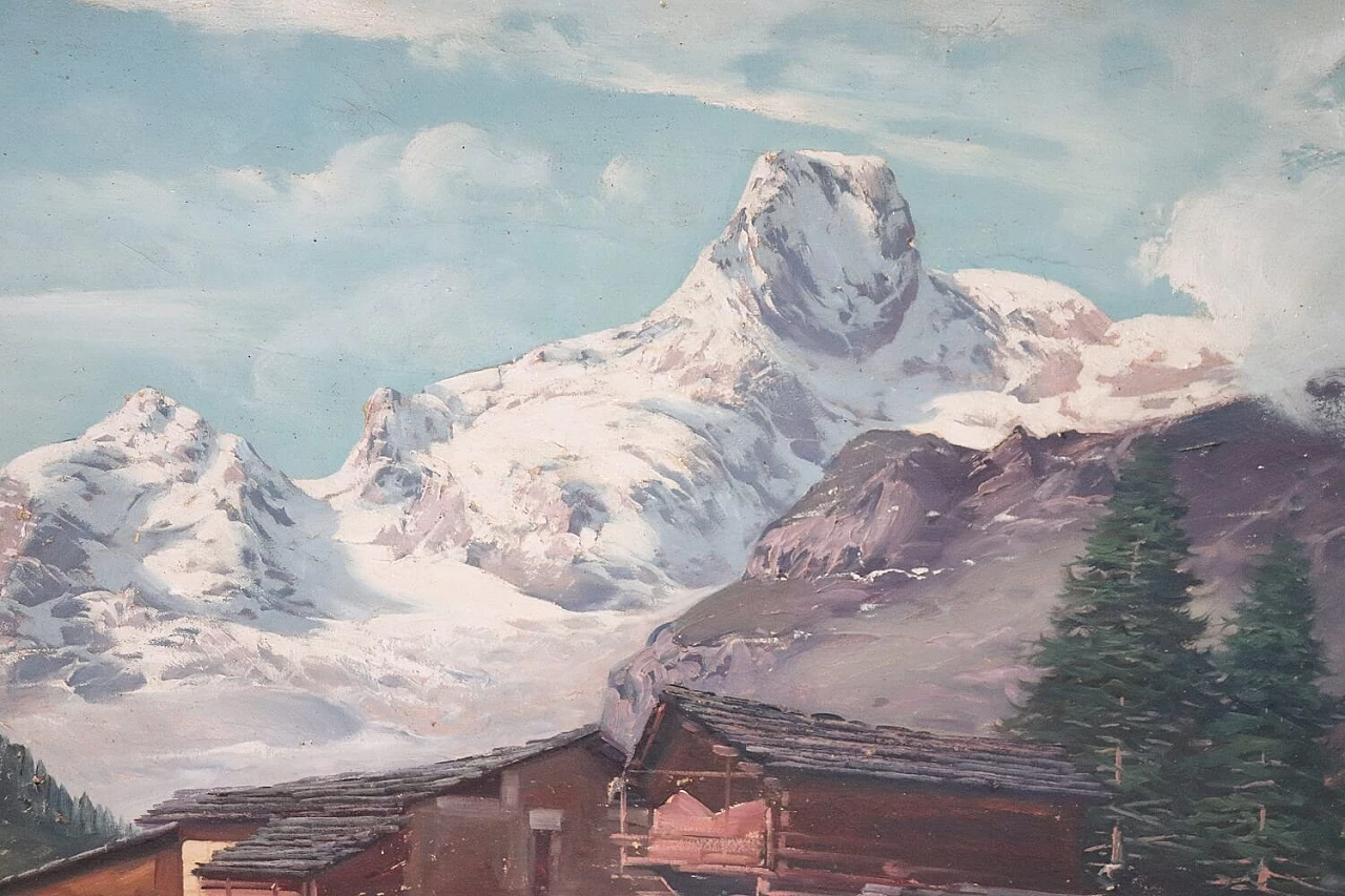 Gustavo Mancinelli, Mountain landscape, oil on canvas, late 19th ...
