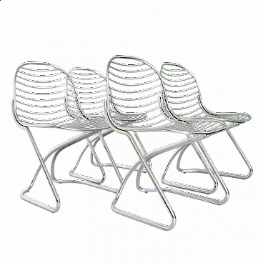 4 Steel rod chairs in the style of Gastone Rinaldi, 1970s | intOndo