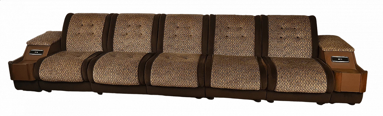 Modular sofa with bottle rack compartments and stereo speakers, 1970s ...
