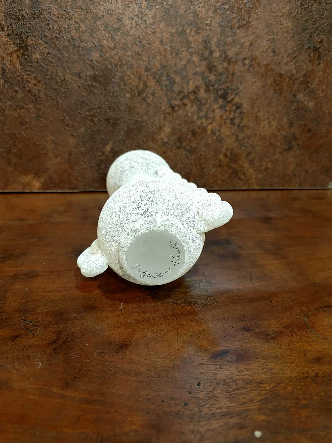 White Scavo glass vase by Vittorio Rigattieri for Seguso, 1970s | intOndo