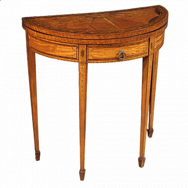 Inlaid half-moon coffee table in Louis XVI style | intOndo