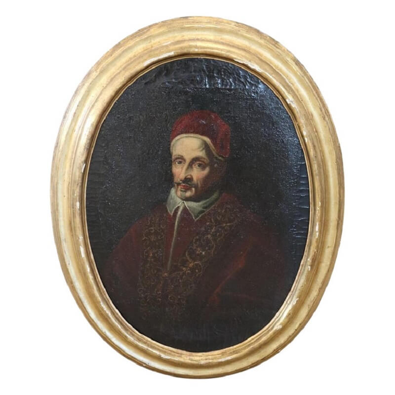 Portrait painting of Pope Clement IX, oil on canvas, 17th century | intOndo
