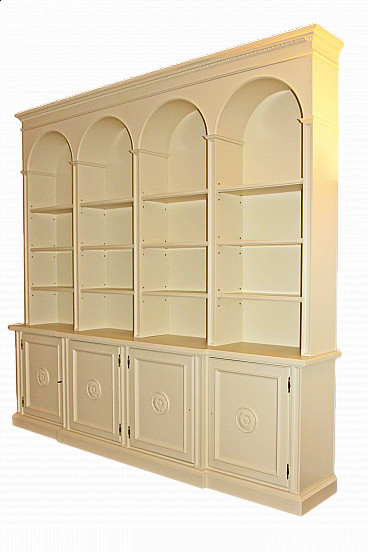 Ivory lacquered solid wood bookcase, 1960s | intOndo