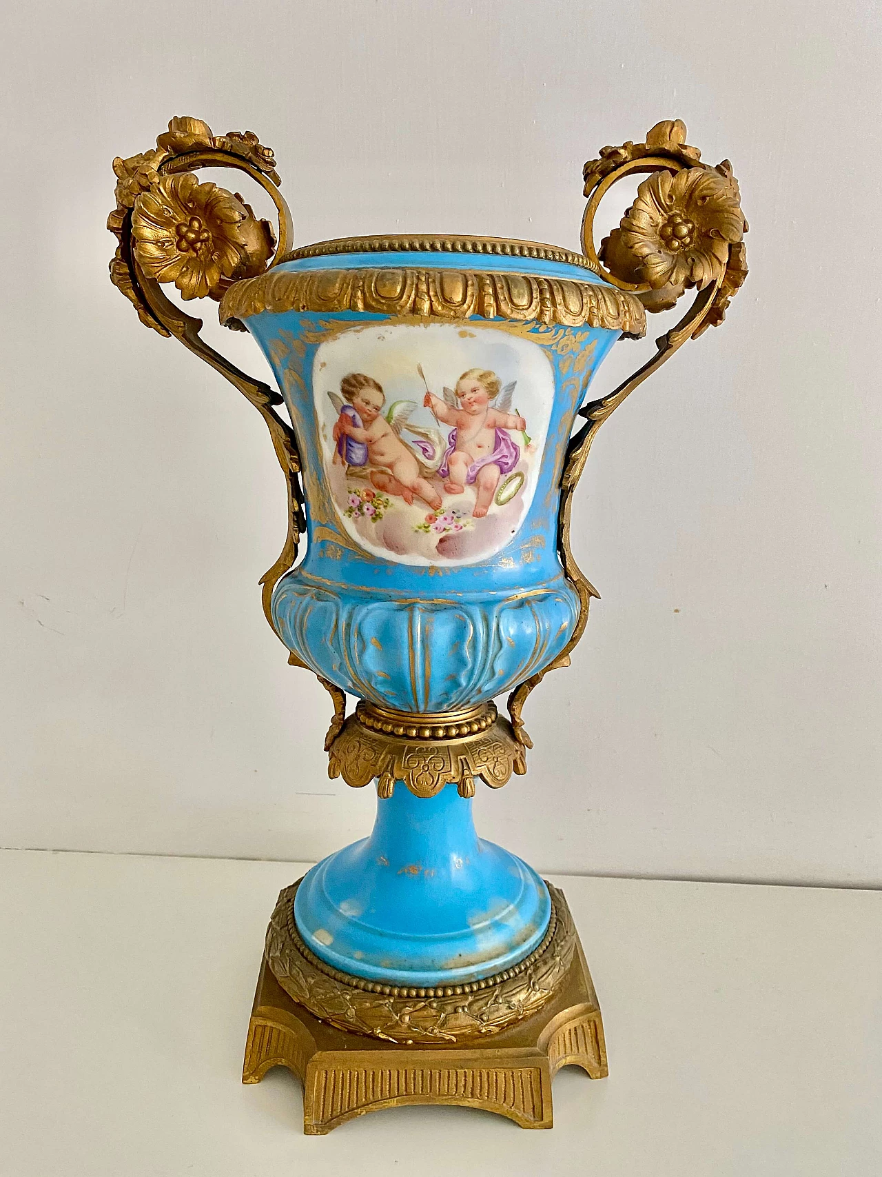 Napoleon III Sèvres porcelain and bronze amphora vase, 19th century ...