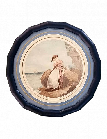 Charles Knight, By the sea, color engraving, 19th century | intOndo