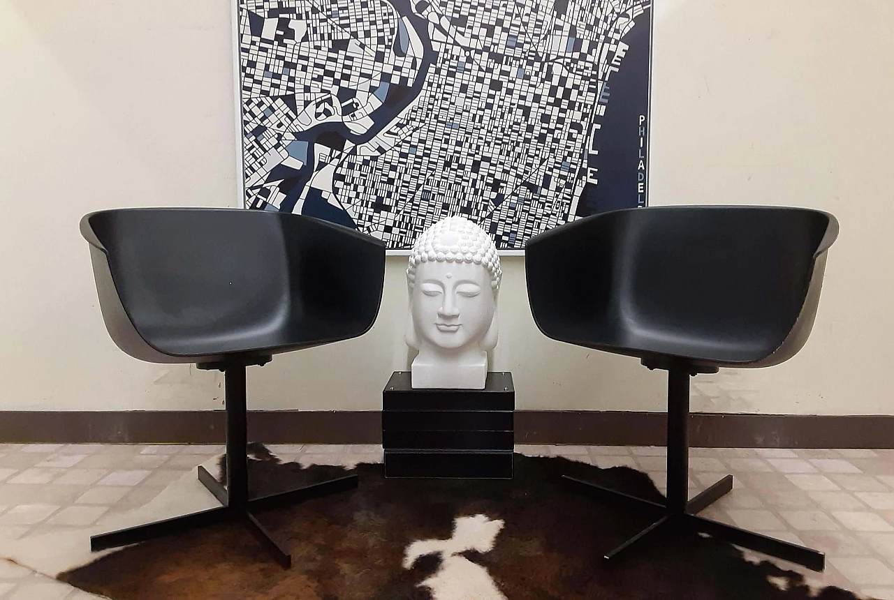 Pair of Strip polypropylene armchairs by Carlo Colombo for Poliform ...