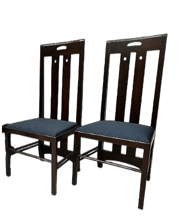 Pair of black Ingram chairs by Charles Rennie Mackintosh for Cassina ...