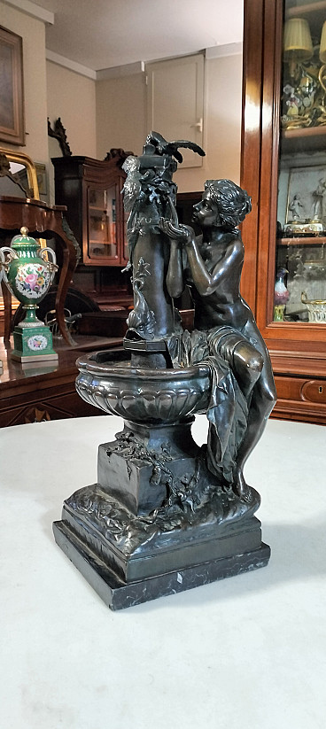 Francois Boucher Ouline, Jeune fille a la Fontaine, bronze sculpture ...