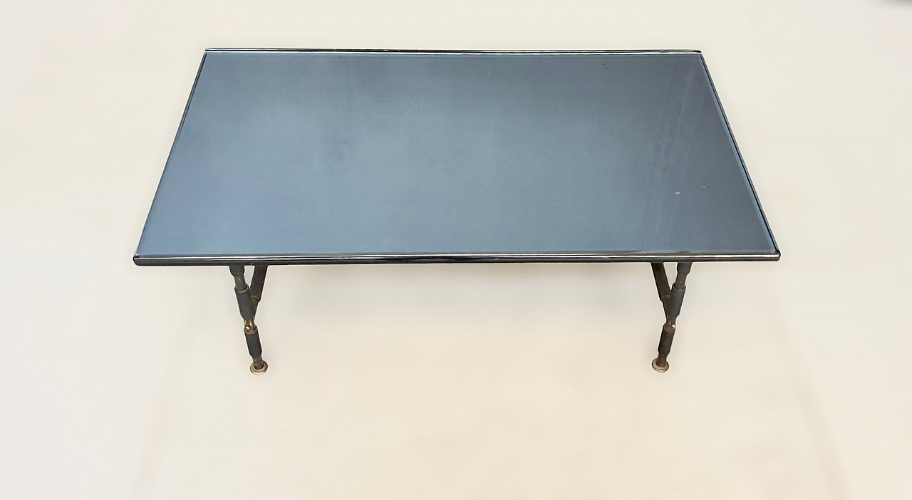 Metal, brass and glass coffee table by Max Ingrand for Fontana Arte ...