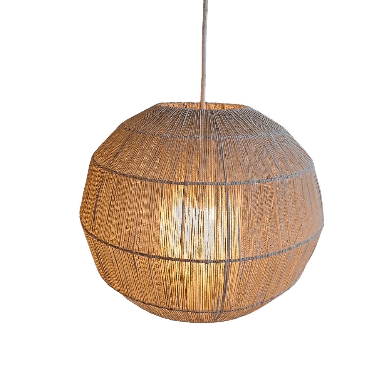 Danish sisal hanging lamp, 1960s | intOndo
