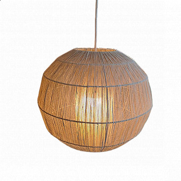 Danish sisal hanging lamp, 1960s | intOndo