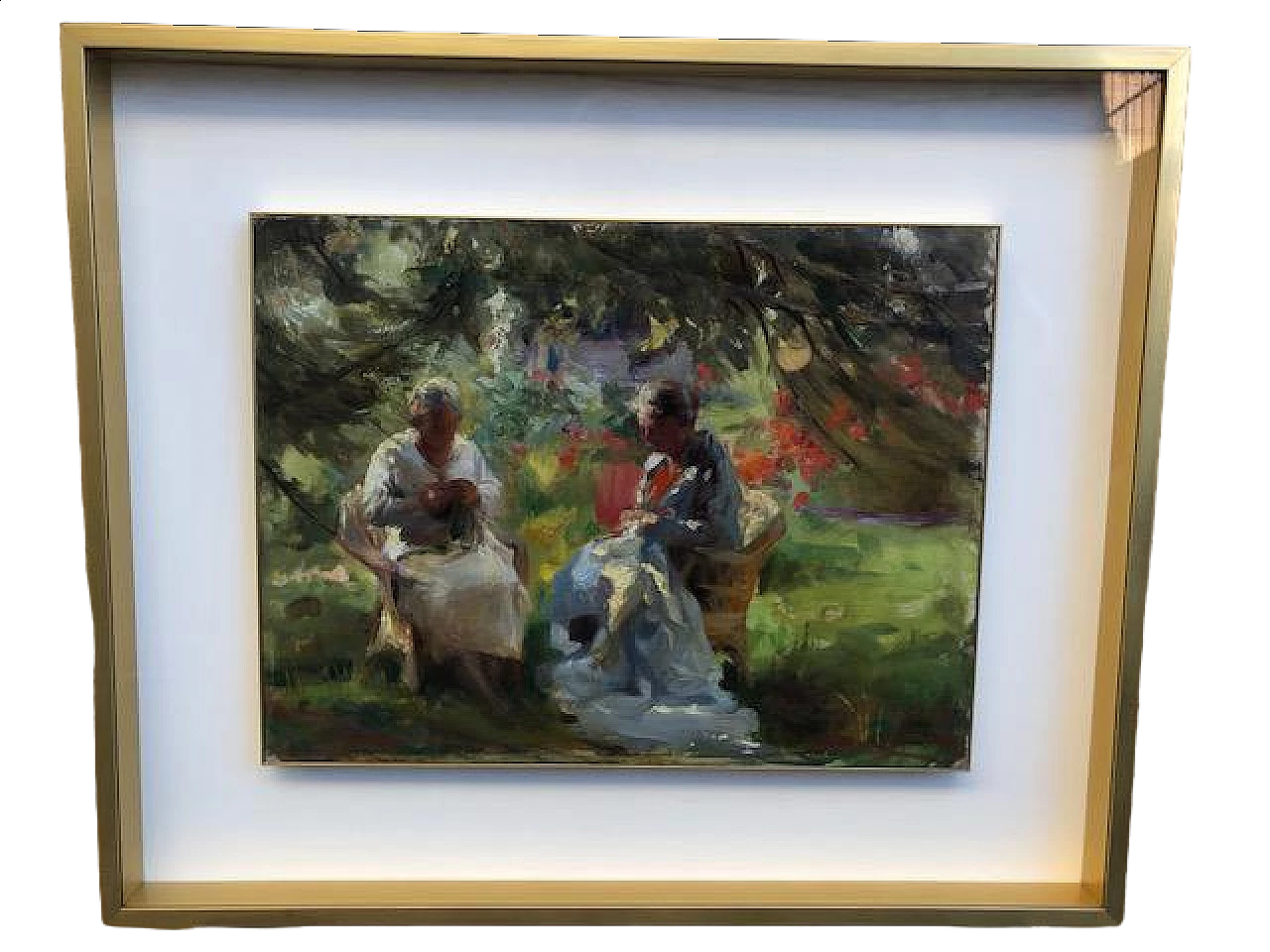 Giuseppe Ghiringhelli, embroiderers, oil painting on panel, 1930s | intOndo