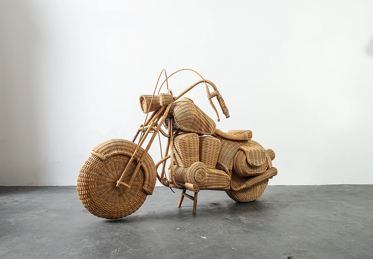 Harley Davidson rattan motorcycle by Tom Dixon for Habitat, 1980s | intOndo