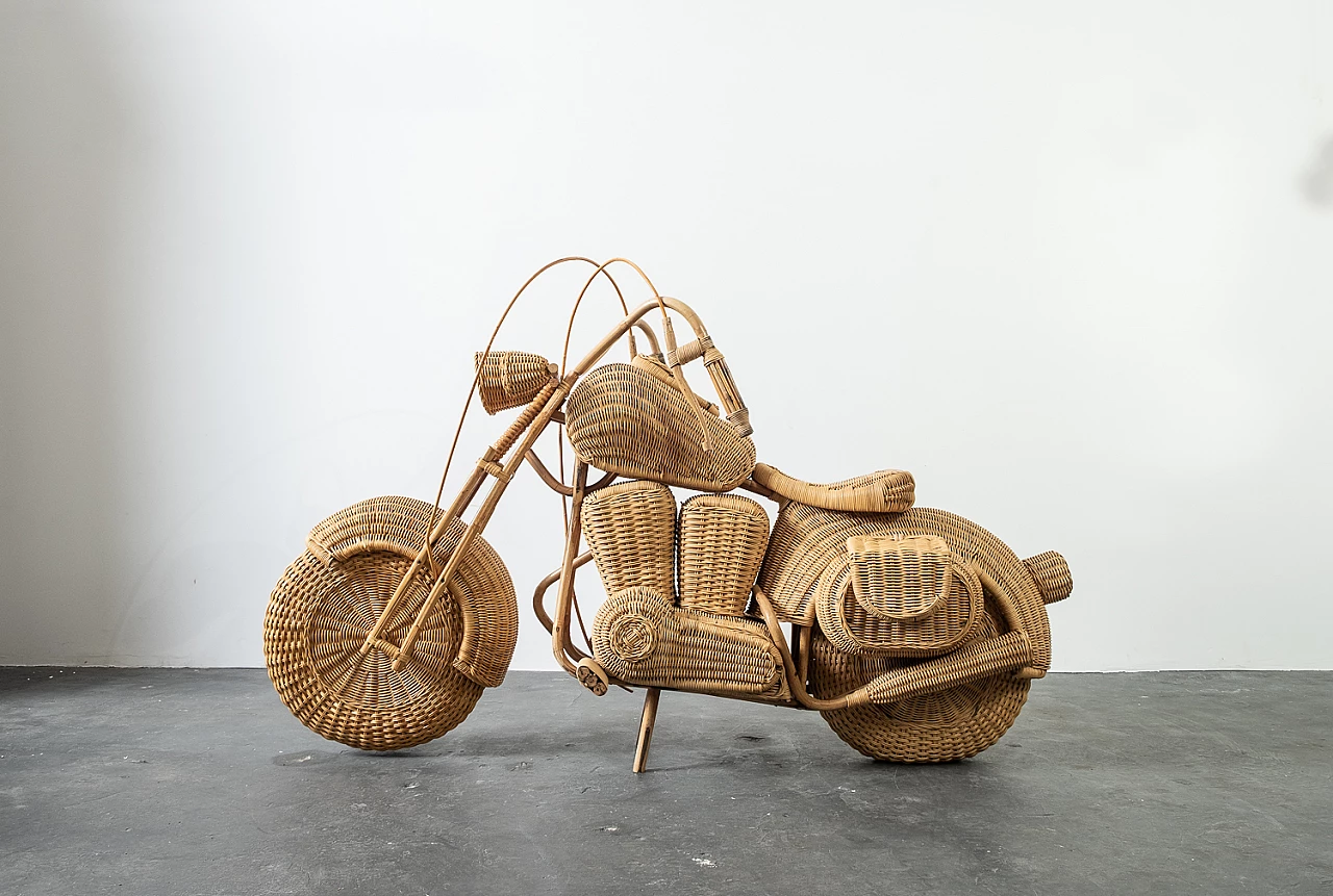 Harley Davidson rattan motorcycle by Tom Dixon for Habitat, 1980s | intOndo