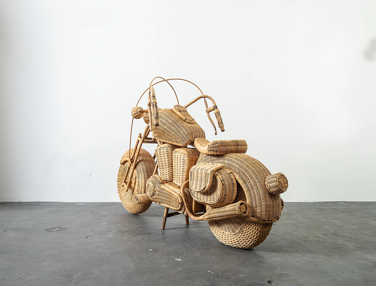 Harley Davidson rattan motorcycle by Tom Dixon for Habitat, 1980s | intOndo