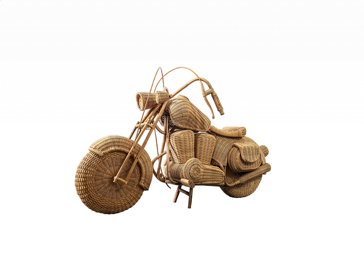 Harley Davidson rattan motorcycle by Tom Dixon for Habitat, 1980s | intOndo