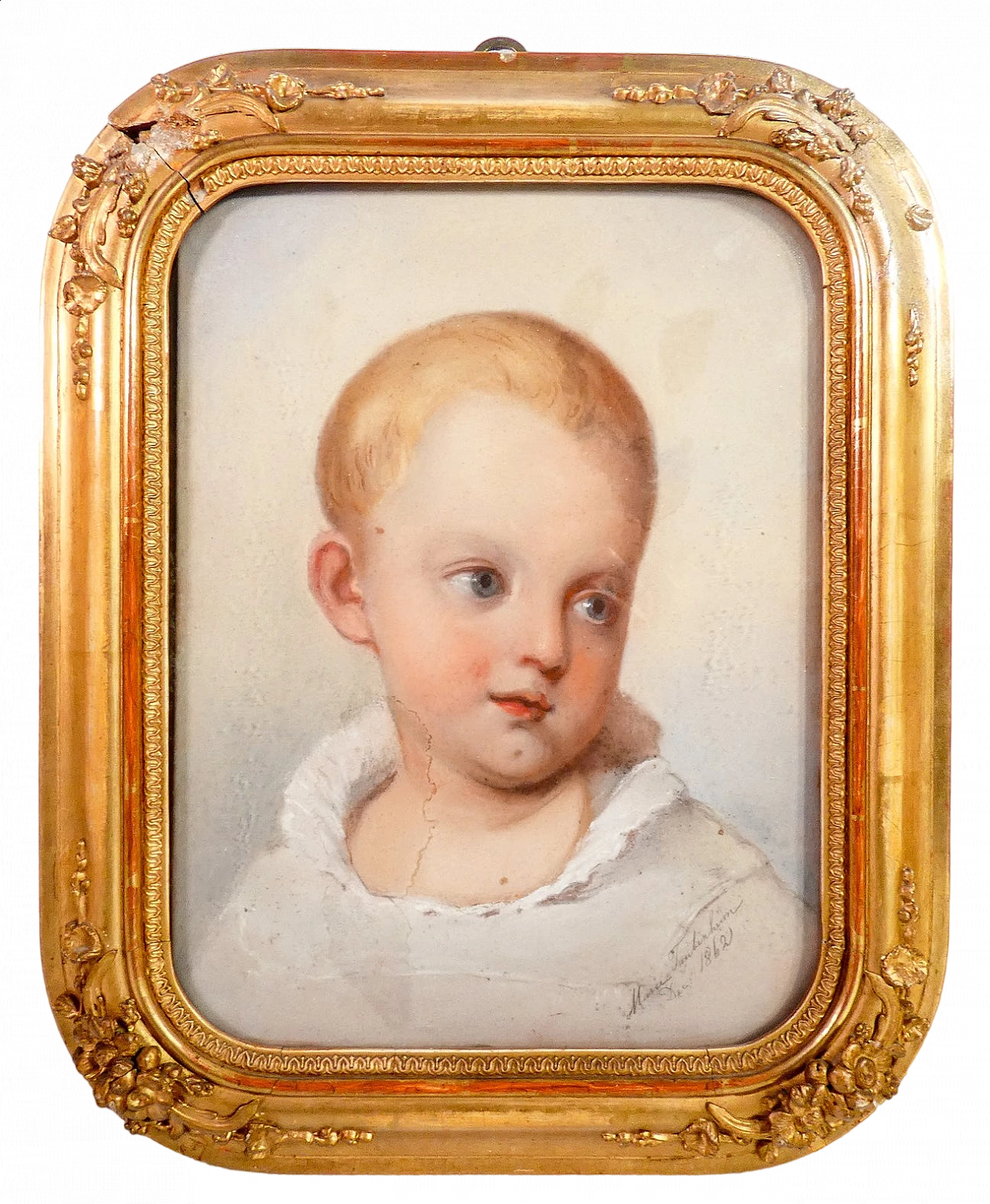 Marie Gräfin von Taubenheim, Roi de Rome, pastel portrait on cardboard ...